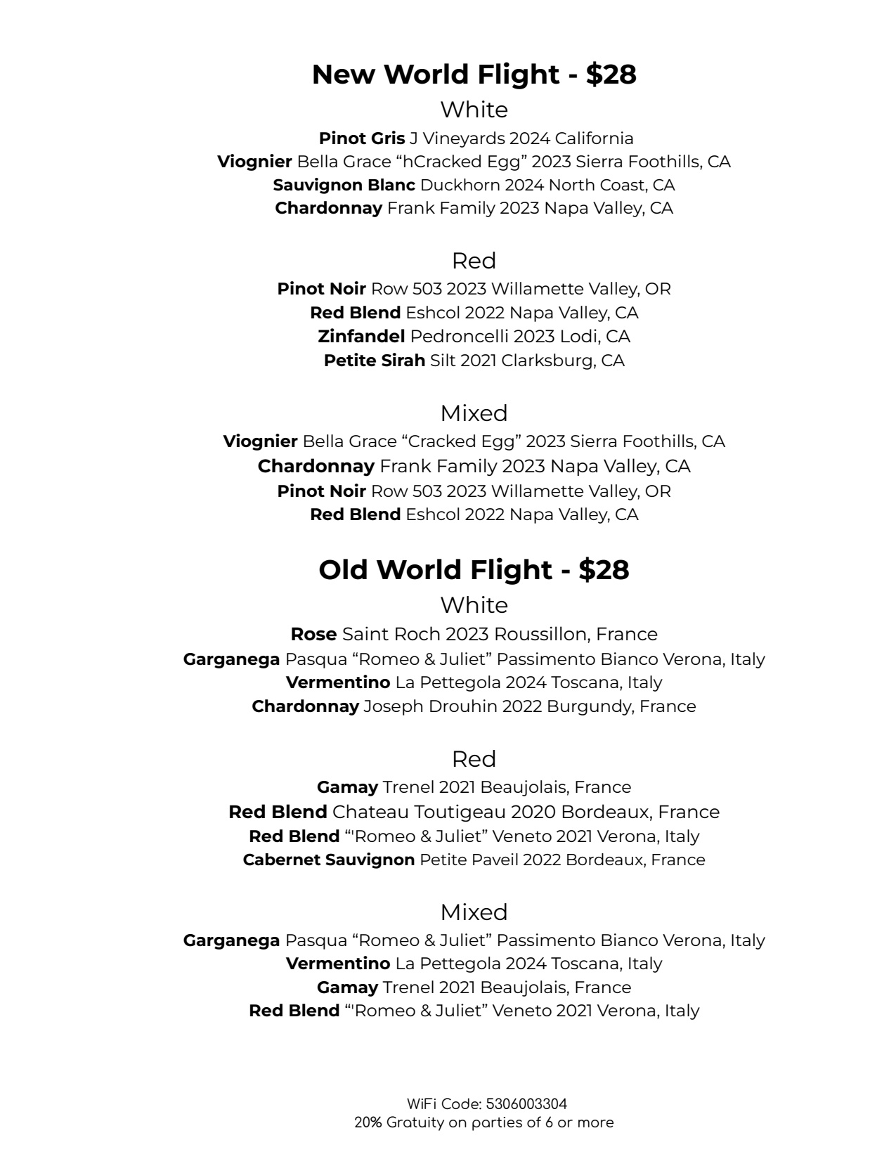 Current Menu - The Idle Hour Lakefront Wine Bar
